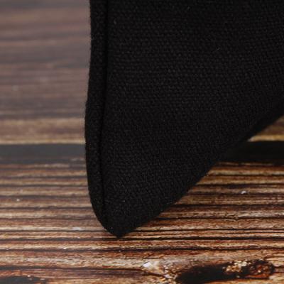 중국 일반 검은색 친환경 면화 캔버스 토트 가방 사용자 지정 인쇄 로고 재사용 쇼핑 판매용