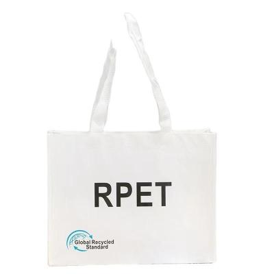 중국 직물 쇼핑 RPET 토트 가방 사용자 지정 로고 인쇄 및 친환경 재료 판매용