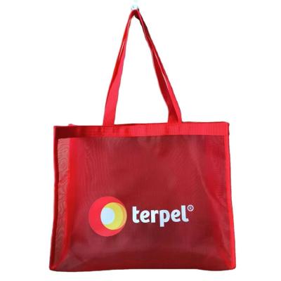 중국 핸들형 대형 용량 매시 쇼핑 토트 가방 판매용