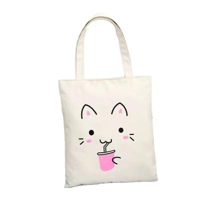 중국 패션 캔버스 어깨 토트 가방 사용자 지정 로고 쇼핑 가방 매일 학교 생활 판매용