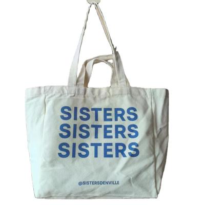 중국 로고가 있는 재사용 가능한 맞춤형 인쇄된 친환경 재활용 된 평면 유기 목화 캔버스 토트 가방 판매용