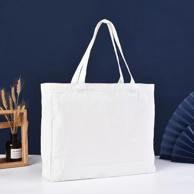 China Custom Logo Canvas Bag Large Capacity Single Shoulder Tote for Shopping Medium Size for sale