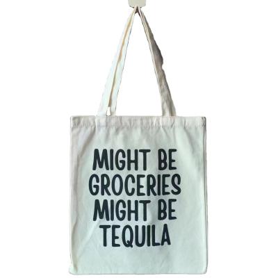 China Diseño personalizado Bolsa de compras de lona plana ecológica con material reciclado en venta