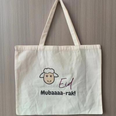 China Diseño personalizado Bolsa de compras de lona plana ecológica con material reciclado en venta