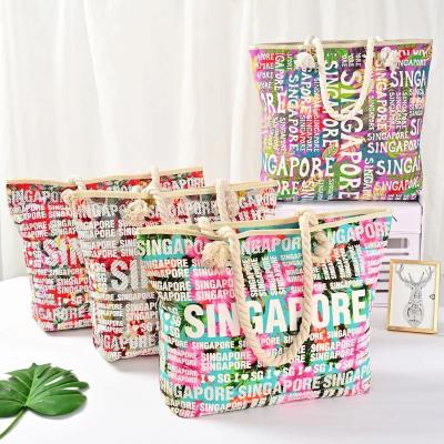 중국 캔버스 대형 일반 재사용 쇼핑 토트 가방 해변 가방 최신 패션 스타일 판매용