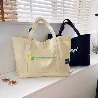 China Daily School Life Reusable Organic Shopping Tote Bag Cotton Canvas Bag with Custom Logo for sale