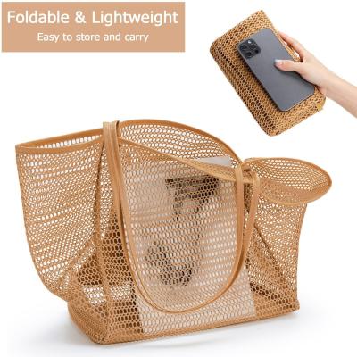 China Custom Large Personalized Beach Mesh Tote Bag Handled Style for a Fun Day at the Beach for sale