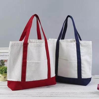 China Custom Large Cotton Canvas Shopping Bag with Zipper Closure for sale