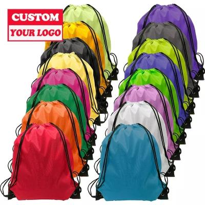 중국 실크 스크린 인쇄용 중형 폴리에스터 나일론 드래그 스트링 배낭 판매용