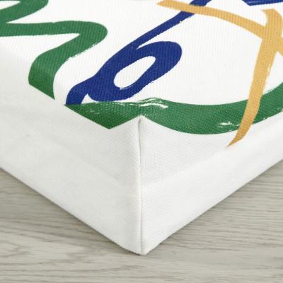 중국 로고와 글자 패턴이 있는 맞춤 실크 스크린 인쇄 솜 캔버스 쇼핑 토트 가방 판매용