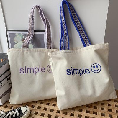 중국 맞춤형 에코 토테백 인쇄 재사용 면화 캔버스 문자 패턴으로 쇼핑 가방 판매용