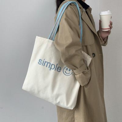 중국 맞춤형 에코 토테백 인쇄 재사용 면화 캔버스 문자 패턴으로 쇼핑 가방 판매용