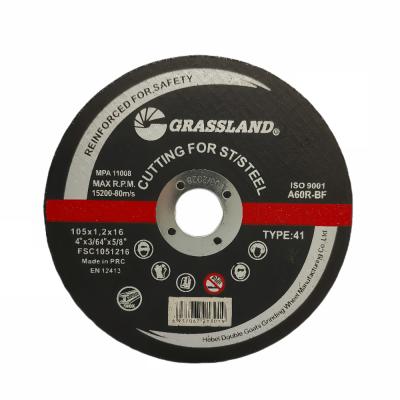 China 4" 105mm X1.2 mm X 16mm Stainless Steel Cutting Discs Angle Grinder Using aluminium oxide abrasive gritEN 12413 for sale