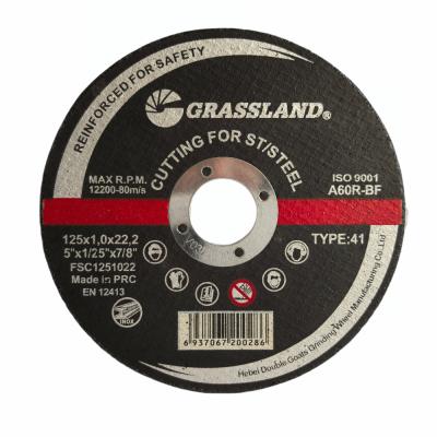 China 5 Inch Cut Off Angle Grinder Thin Cutting Disc 5" X 1/25” X 7/8" ISO for sale