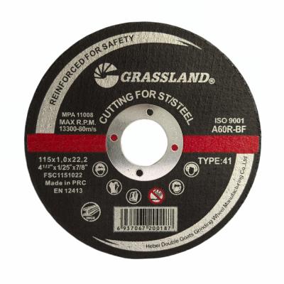 中国 115X1X22.2、薄型設計 GRASSLAND 115mm 切断砥石、鋼およびステンレス鋼 INOX の高速かつクリーンな切断用 販売のため