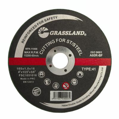 中国 4インチ Inox グラインディングディスク ストレートカットとチップフリーカット用 105mm x 1mm x 16mm 連続ホイールブレード 丈夫な酸化アルミニウム研磨材 80 m/s 販売のため