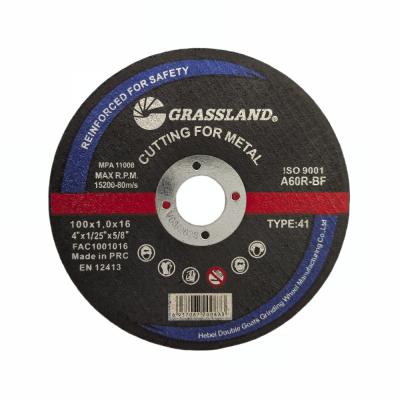 中国 ストレートで欠けのない切断用4インチ金属研削ディスク 100mm x 1mm x 16mm 連続ホイールブレード 丈夫な酸化アルミニウム研磨材 80 m/s 販売のため