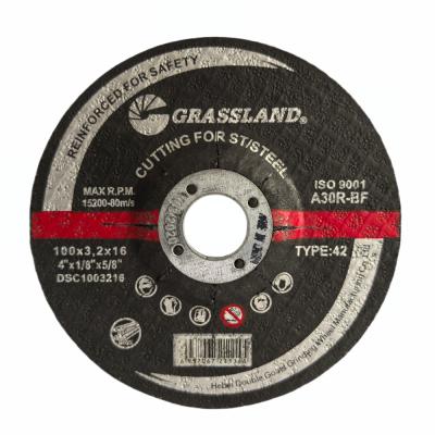China GRASSLAND 4 Inch Inox Grinding Discs with Monocrystalline Fused Alumina 100mm X 3.2mm X 16mm for sale