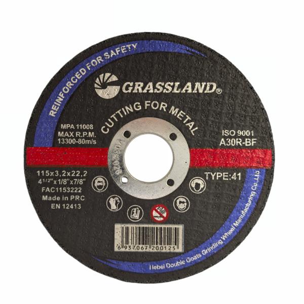 Quality GRASSLAND  Resin Abrasive Metal Cutting Discs for Stainless Steel 115 X 3.2 X 22.2 Angle Grinder for sale