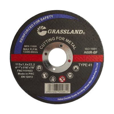 China GRASSLAND 4.5 "Metal Cutting Discs 115mm X 1.6mm X 22.2mm for Contaminant-Free Cutting of Stainless Steel for sale