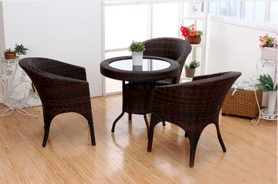 China Outdoor rattan patio table with powder coated frame UV resistant and waterproof for sale