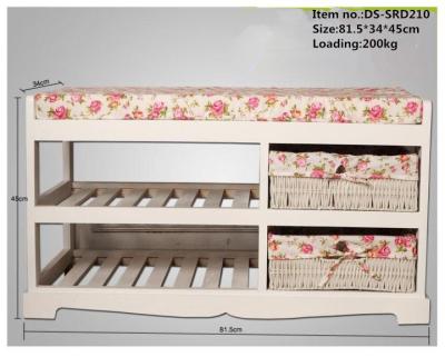 China Wooden White Shabby Chic Vintage Shoe Rack for sale