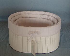 China Round White wooden basket storage box, wooden crates for sale