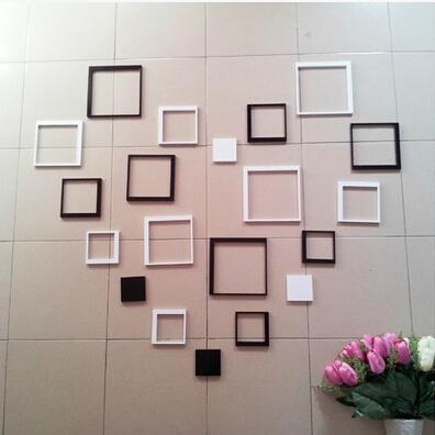 China Wooden 3D wall stickers photo frame wall sticker home christmas decoration wall art home decor 3d wall stickers for sale