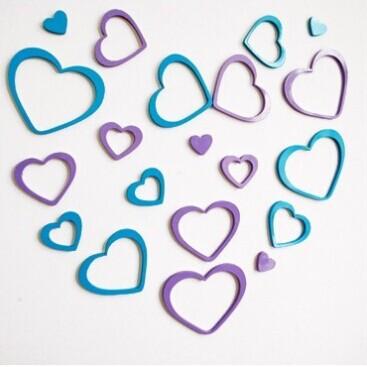 China Indoors bathroom home Decoration Love Creative Stereo Removable 3D DIY Wall Stickers for sale