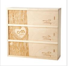 China classical design unfinished wooden wine boxes for sale