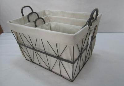 China set of 3 wire basket, pozidriv design, with fabric liner for sale
