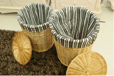 China Better Homes and Gardens Decorative Handwoven Willow Laundry Hamper for sale