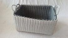 China pp strape woven plaid cheep plastic vegetable storage basket for sale