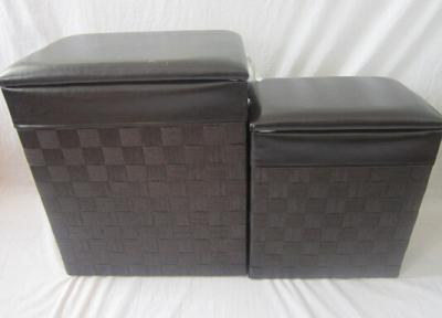 China Home Essentials Fancy Paper Strape Surface Wood Ottoman for sale