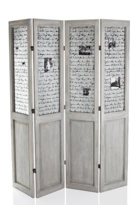 China Antique Folding Handmade Grey Wooden Room Divider Screens Room Partition for sale