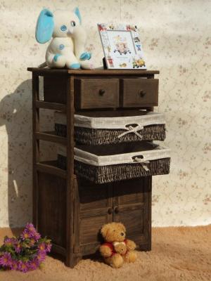 China Vintage Brown Straw Basket Unit Home Furniture Cabinet Plastic Drawer Dividers for sale