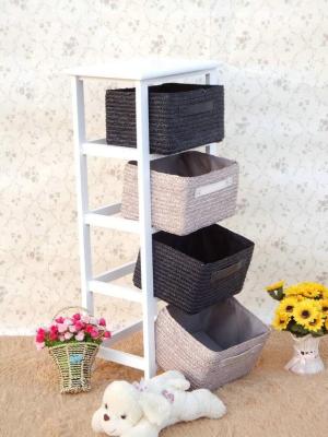 China Antique Four Straw Drawers Baskets Bathroom Bedroom Kitchen TV Cabinet for sale