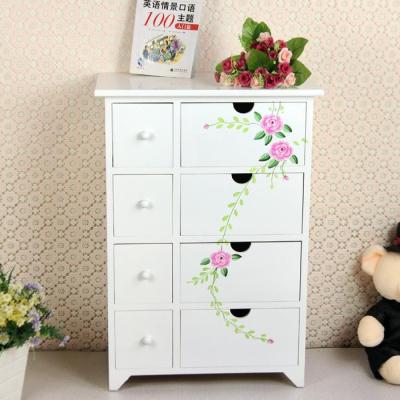 China Painting Style Bedroom Corner Cabinet Wooden Drawers Bathroom Furniture for sale