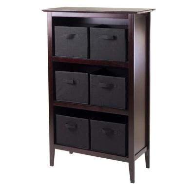 China Handmade Cloth Drawers Cabinet Basket Unit Home Organizer Wood Furniture for sale