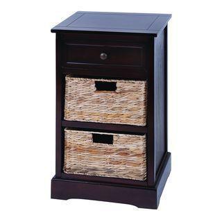 China Black Wood Drawers Cabinet Straw Basket China French Cabinet for sale