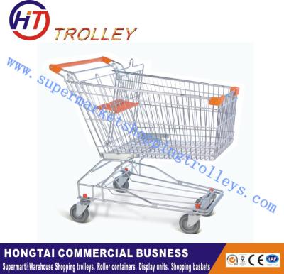 Cina Carretto del carrello di acquisto del conduttore nudo di linea di acquisto del supermercato con quattro ruote in vendita