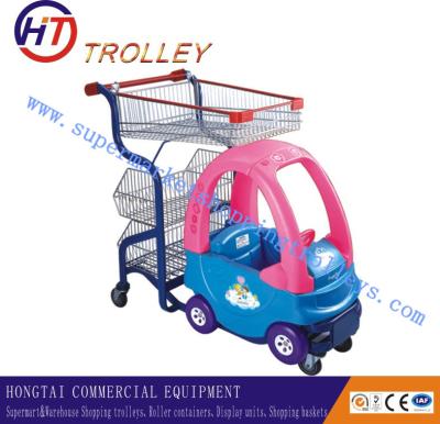 Cina Carrelli rivestiti di acquisto della polvere per il supermercato, carrello dei bambini in vendita