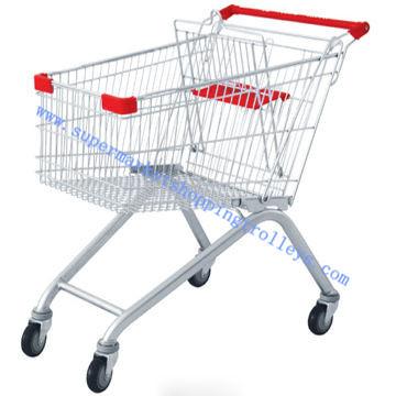 Cina Carrelli di acquisto del supermercato del metallo del cromo, stile europeo sulle ruote in vendita