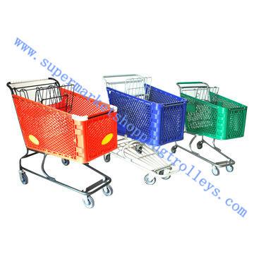Cina Carrelli di plastica di acquisto del supermercato di Uncollapsible, rivestimento della polvere del polipropilene in vendita