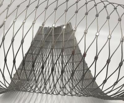 China 304 Stainless Steel Rope Mesh Flexible Safety Net Decorative Wire Rope Mesh with Customized Size for Balustrade and Zoo Enclosures for sale