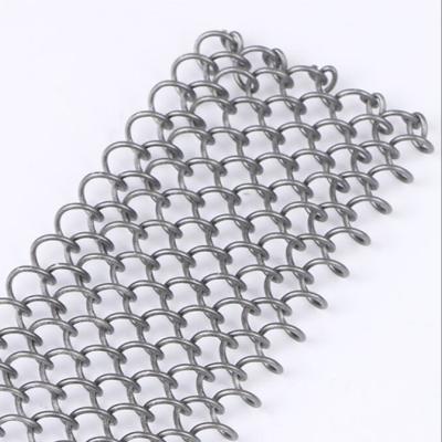 China Gold Color Anti Rust Aluminum Decorative Mesh Metal Coil Drapery for sale