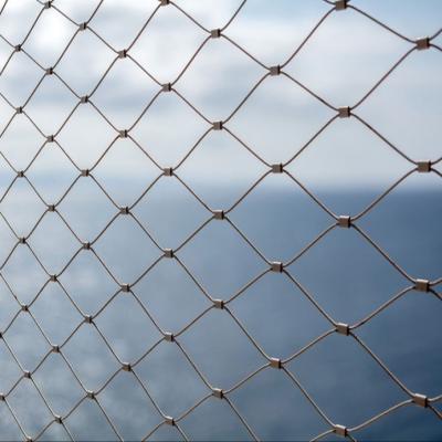 China Hand Woven Knotted Type Stainless Steel Rope Mesh For Protection Fence for sale
