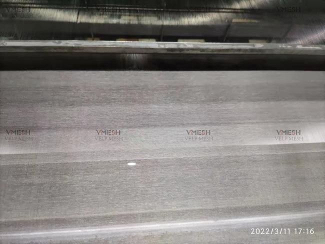 Close-up view of stainless steel wire mesh