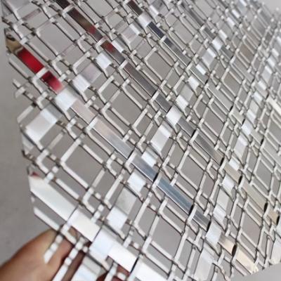 China Customization Stainless Steel Flat Wire Woven Mesh Panel For Indoor Decoration for sale