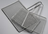 China Food Grade SS201 SS304 BBQ Grill Wire Mesh Rectangular With Handle for sale